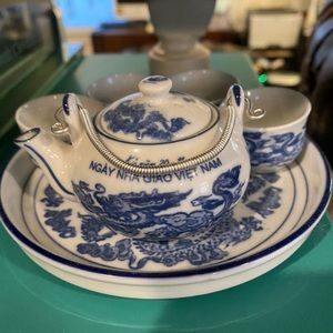Other | Miniature Vietnamese Tea Set From Vietnam With Blue Dragon Art ...